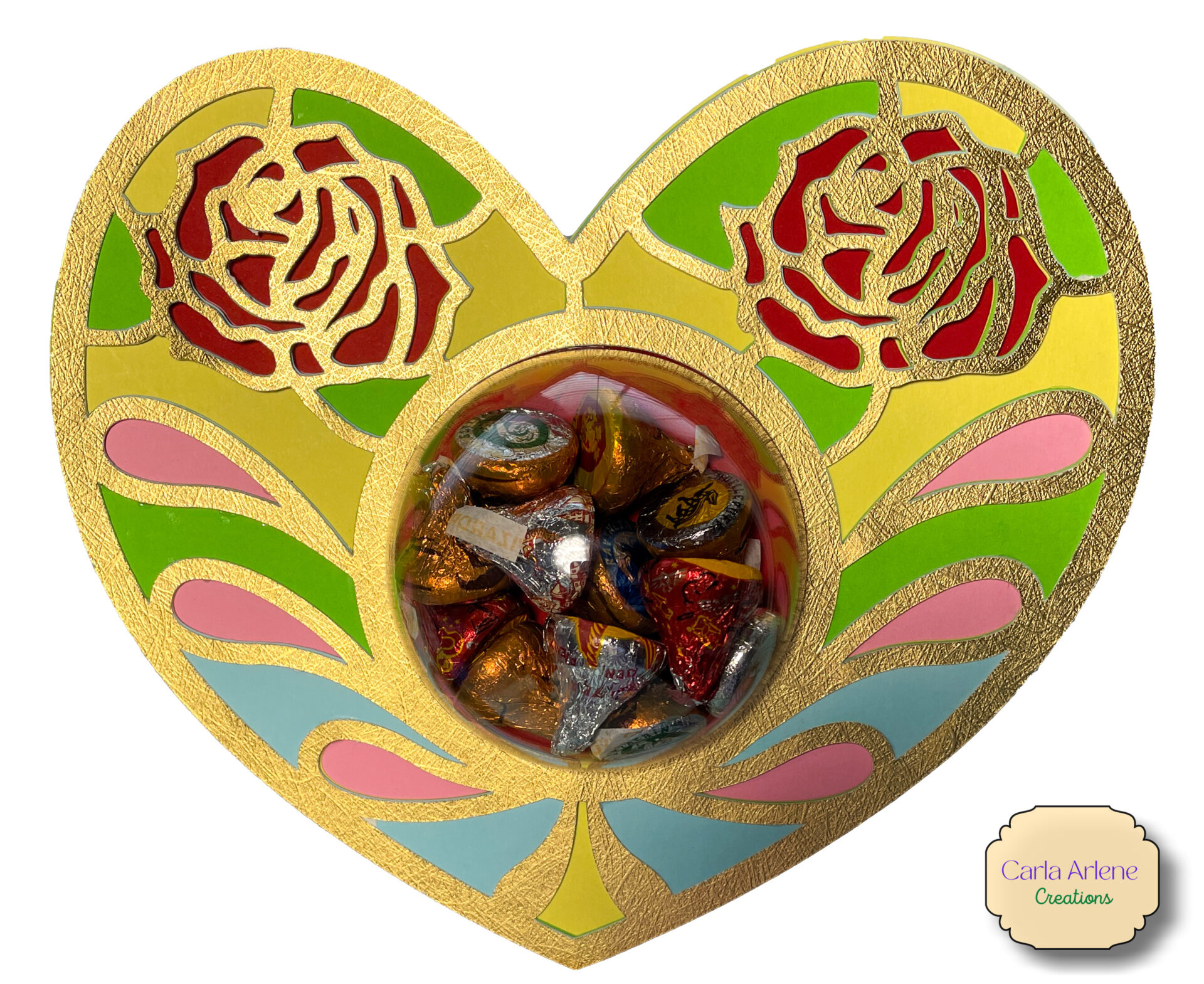 DIY Rose Heart Candy Holder - Carla Arlene Creations